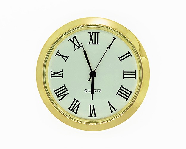 White Roman Economy Clock Insert 2"