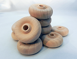 Wood Toy Wheels with Contoured Face and Matching Axle Pegs | Bear Woods ...
