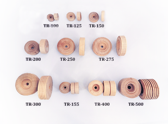 Treaded Wooden Wheels | Wooden Truck Wheels with Treads | Bear Woods Supply