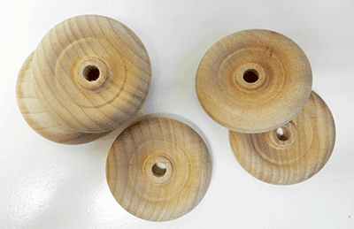 Antique Hardwood Toy Wheels, 2-3/4" by 5/8" (3/8" Hole)