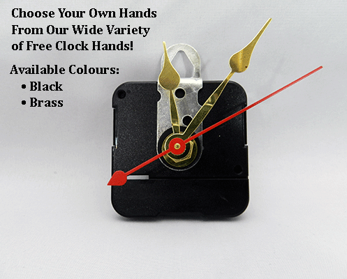 Continuous Sweep Mini Quartz Clock Movements for up to 1/4" Clock Dial Face