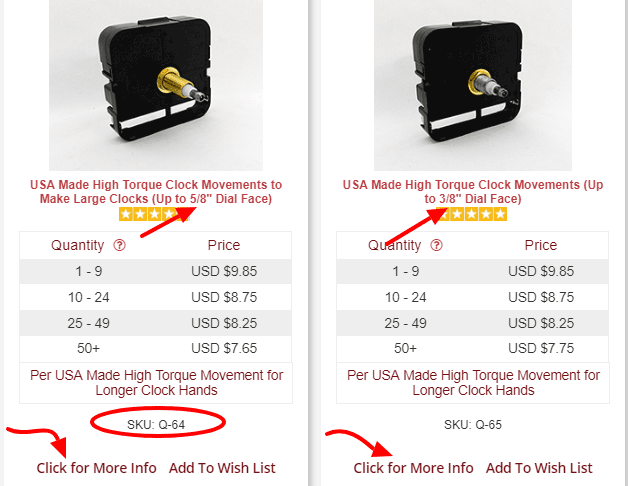 How to choose the right size clock movements and hands | Bear Woods Supply