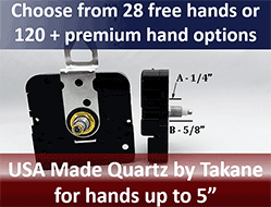 Mini Quartz Clock Movements - Buy Clock Parts | Bear Woods Supply