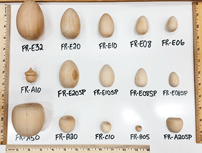 Wooden Egg Shapes - Buy hardwood eggs | Bear Woods Supply