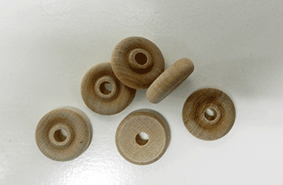 Wooden Toy Maple Wheels, 1" by 5/16" (1/4" hole) (Per 100 Wood Wheels)